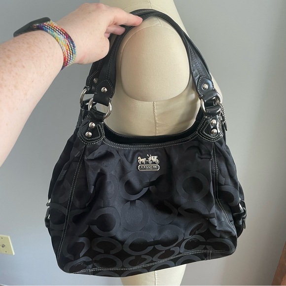 Coach | Bags | Coach Black Opart C Signature Canvas And Leather Madison ...
